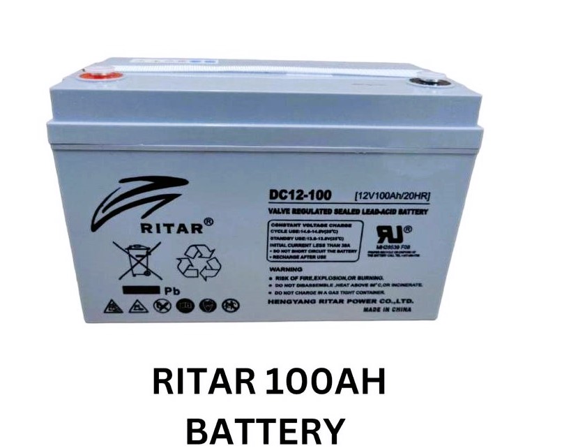Original Ritar 100ah battery 12v 20hr heavy-duty - toptoolsmachineries